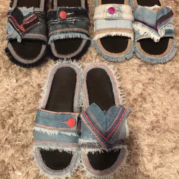 Shoes | Denim Slides | Poshmark